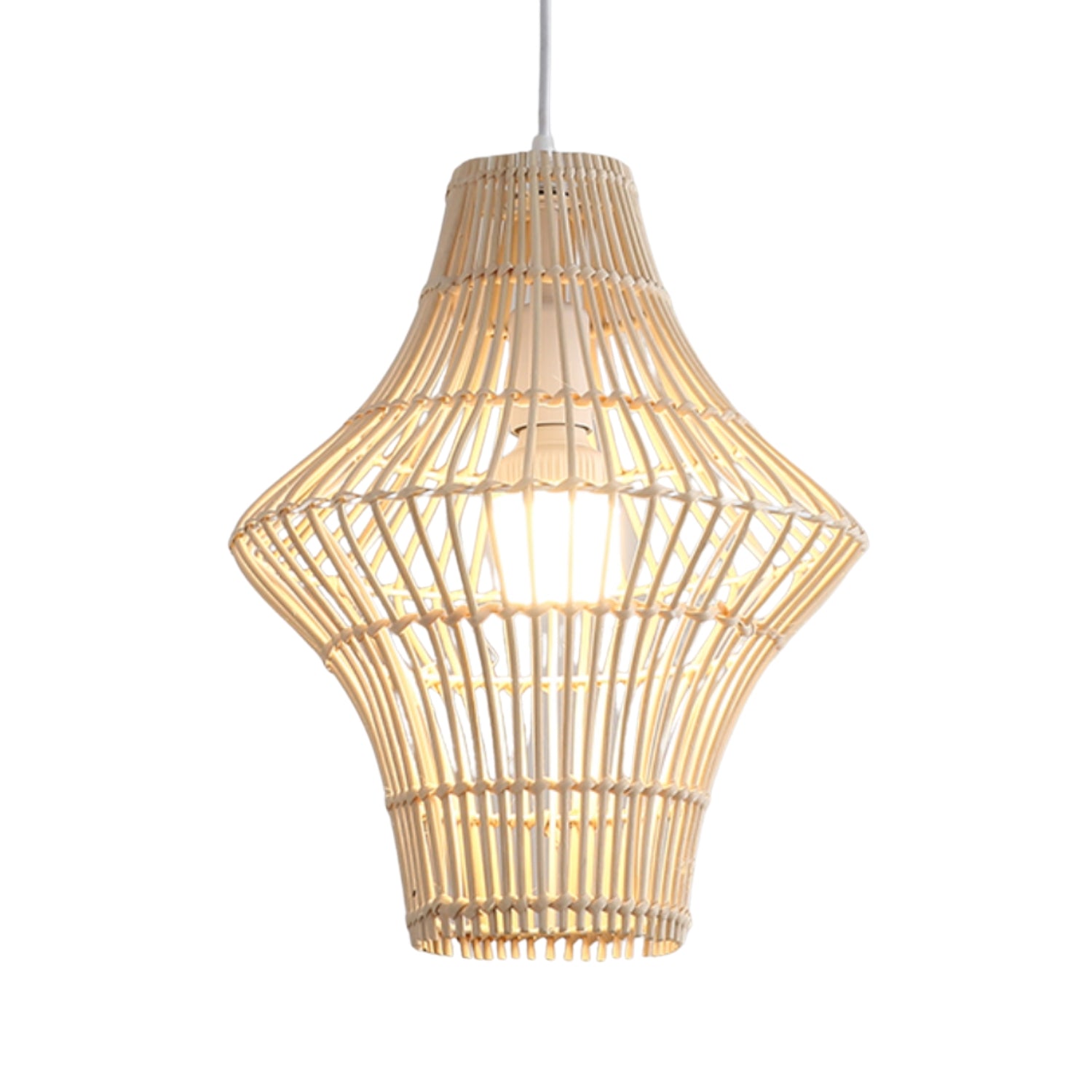 Natural Geometric Rattan Pendant Light – IndochinaLight
